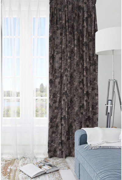 Favora Modern Pileli Fon Perde 95 x 255 - Koyu Kahverengi
