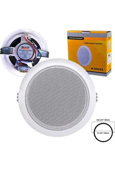 Polaxtor Alçıpan Tavan Hoparlör 16CM 100V Trafolu Polaxtor Alçıpan Tavan Hoparlör 16CM 100V Trafolu