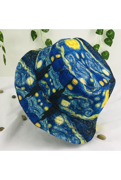 ModaZey Yıldızlı Gece Desenli Bucket Şapka