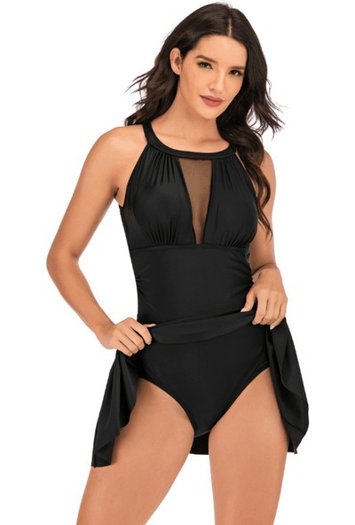 Langqi Etekli Mayo - Siyah (Yurt Dışından)