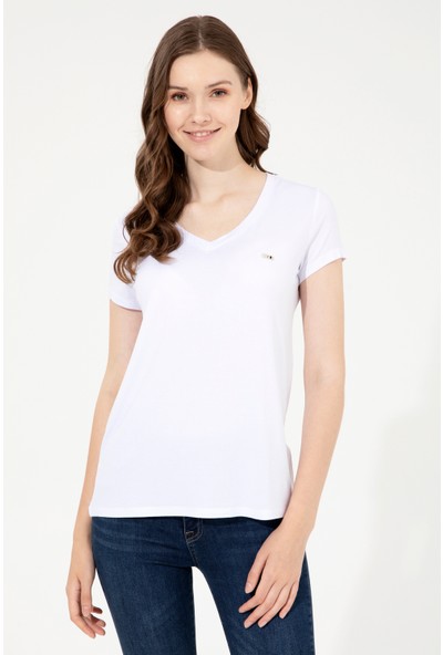 U.S. Polo Assn. Kadın Beyaz T-Shirt 50247980-VR013