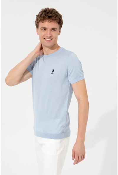 U.S. Polo Assn. Erkek Açık Mavi Triko Kazak 50254498-VR003 U.S. Polo Assn. Erkek Açık Mavi Triko Kazak 50254498-VR003