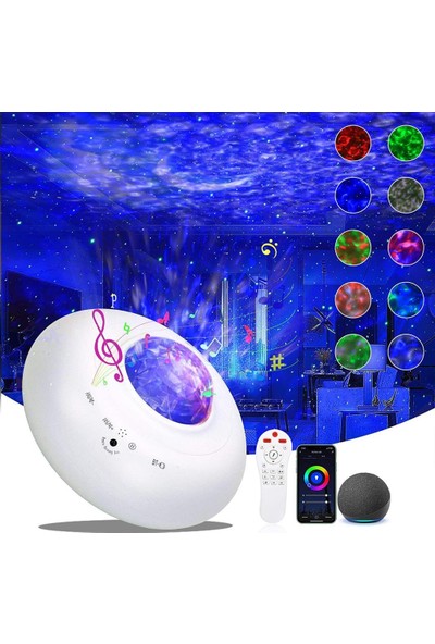 Sunbox Galaxy Projektörü Gece Işığı Müzik Hoparlörü Sunbox Galaxy Projektörü Gece Işığı Müzik Hoparlörü