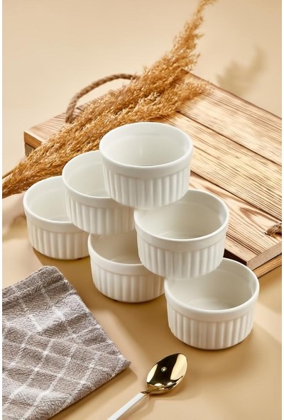 Wonder Naturel Lüx 6'lı 10 cm Porselen Sufle Kabı ve Fırın Kek Kabı Wonder Naturel Lüx 6'lı 10 cm Porselen Sufle Kabı ve Fırın Kek Kabı