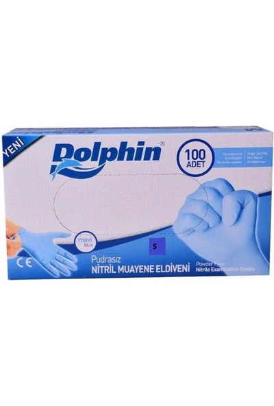 Dolphin Pudrasız Nitril Eldiven Mavi L Dolphin Pudrasız Nitril Eldiven Mavi L