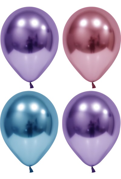 5 Adet Mavi-Pembe-Mor Krom Balon (Aynalı Balon) 5 Adet Mavi-Pembe-Mor Krom Balon (Aynalı Balon)