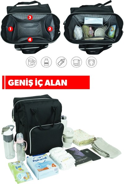Puset Askılı Anne Sırt Çantası Bebek Bez Dğiştirme Çantası Siyah Çanta Çok Fonksiyonlu Çanta Puset Askılı Anne Sırt Çantası Bebek Bez Dğiştirme Çantası Siyah Çanta Çok Fonksiyonlu Çanta