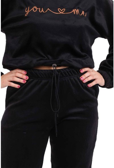 Arcan Kapüşonlu Pijama Takımı 1410-1 | Siyah Arcan Kapüşonlu Pijama Takımı 1410-1 | Siyah