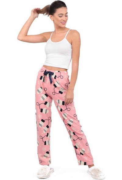 Rinda Eldiven Desenli Kadın Pijama Altı | Pudra Rinda Eldiven Desenli Kadın Pijama Altı | Pudra