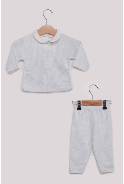 Asel Duru Puantiye Desenli Bebek Pijama Takımı | Mavi