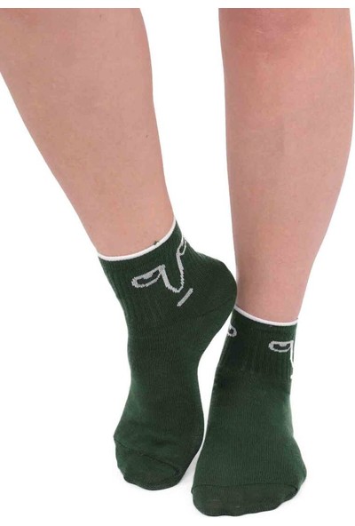 Asel Duru Fashion Emoji Desenli Kadın Soket Çorap 11400 | Yeşil