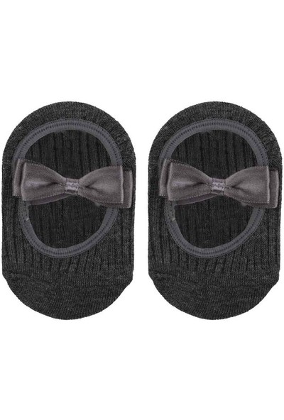 Ünlü Baby Fiyonklu Kız Bebek Babet Çorap | Füme Ünlü Baby Fiyonklu Kız Bebek Babet Çorap | Füme