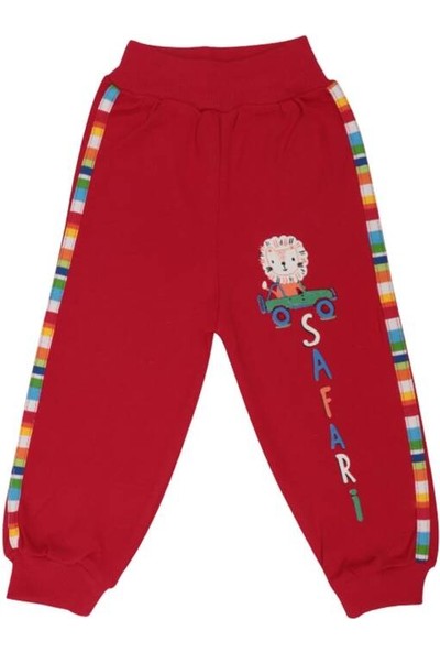 Mancar Aslan Desenli Bebek Tek Alt 1026 | Kırmızı Mancar Aslan Desenli Bebek Tek Alt 1026 | Kırmızı