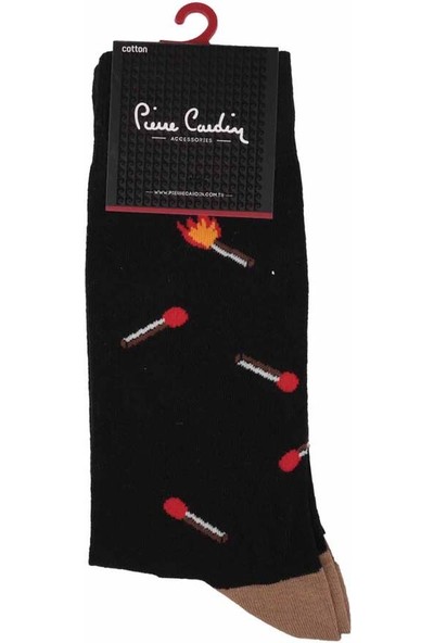 Pierre Cardin Pierre Cardin Stick Desenli Erkek Çorap 208 | Siyah