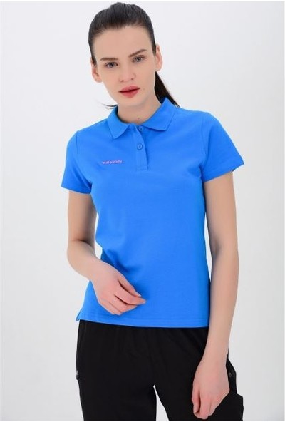 Tryon Verona Kadın Pamuklu Mavi Polo T-Shirt Tryon Verona Kadın Pamuklu Mavi Polo T-Shirt