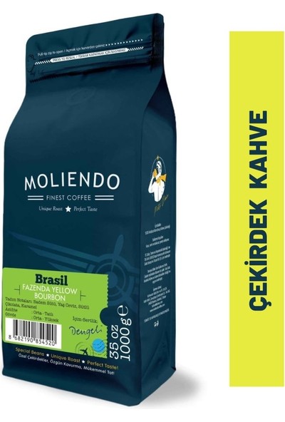 Moliendo Brasil Fazenda Yellow Bourbon Yöresel Çekirdek Kahve 1000 gr