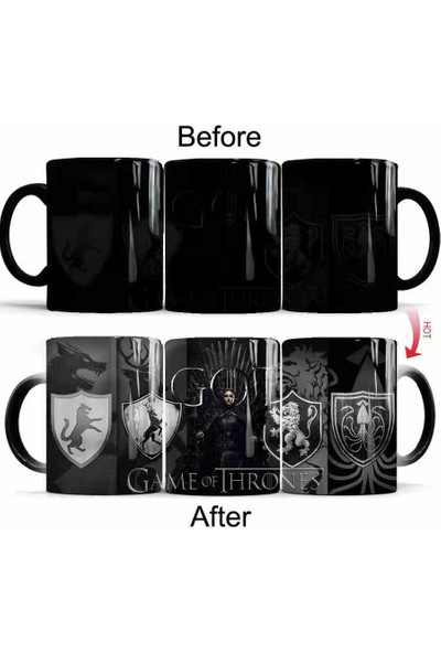 Janae Isıya Duyarlı Renk Değiştiren Seramik Kupa - Siyah (Yurt Dışından)