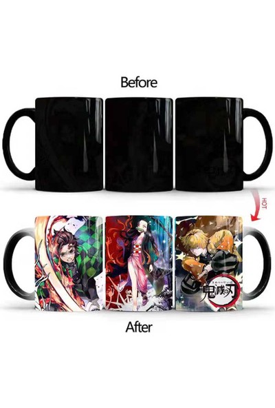 Janae Isıya Duyarlı Renk Değiştiren Seramik Kupa - Siyah (Yurt Dışından)