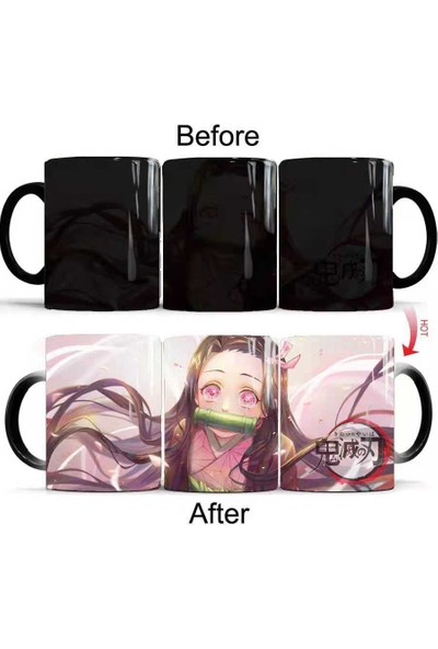 Janae Isıya Duyarlı Renk Değiştiren Seramik Kupa - Siyah (Yurt Dışından)