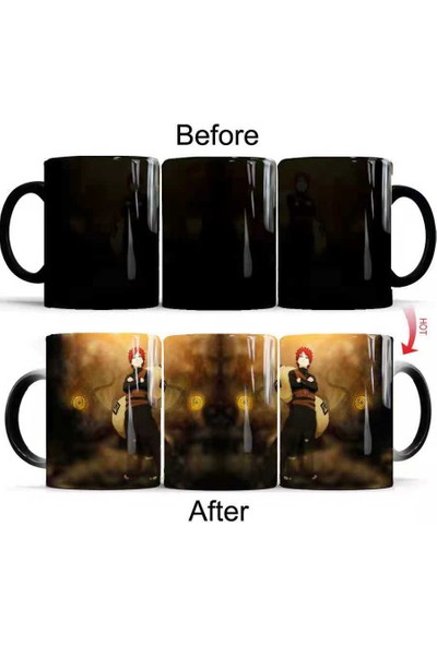 Janae Isıya Duyarlı Renk Değiştiren Seramik Kupa - Siyah (Yurt Dışından)