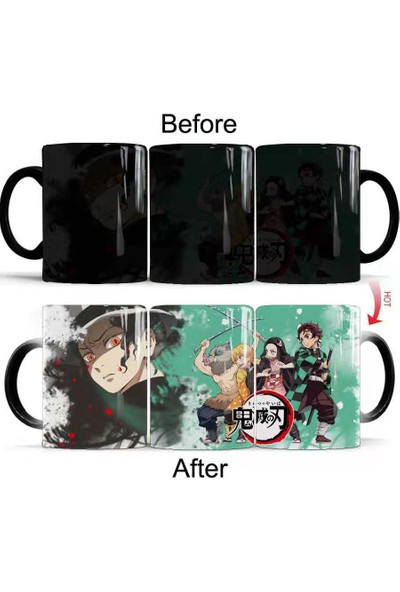 Janae Isıya Duyarlı Renk Değiştiren Seramik Kupa - Siyah (Yurt Dışından)