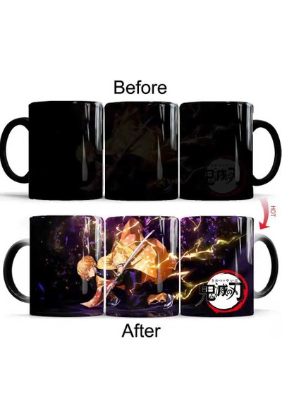 Janae Isıya Duyarlı Renk Değiştiren Seramik Kupa - Siyah (Yurt Dışından)