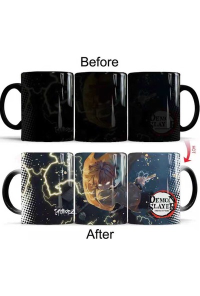 Janae Isıya Duyarlı Renk Değiştiren Seramik Kupa - Siyah (Yurt Dışından)