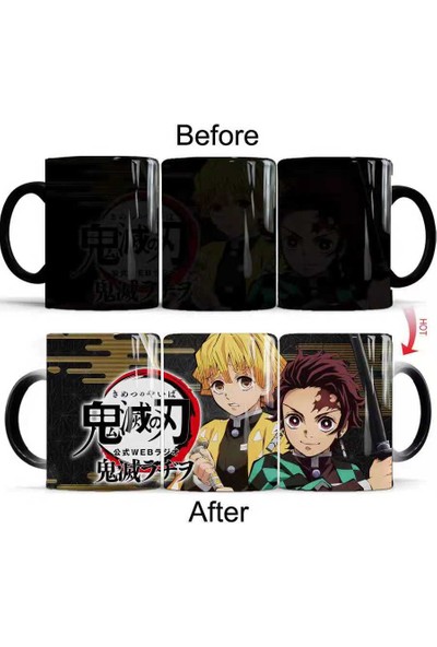 Janae Isıya Duyarlı Renk Değiştiren Seramik Kupa - Siyah (Yurt Dışından)