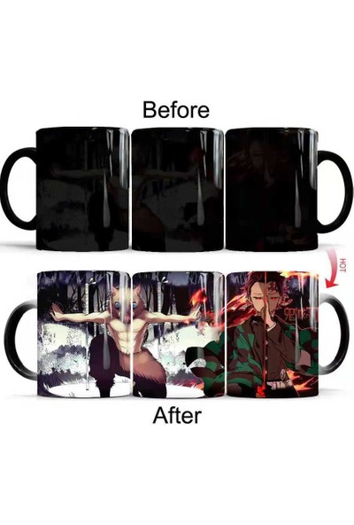 Janae Isıya Duyarlı Renk Değiştiren Seramik Kupa - Siyah (Yurt Dışından)