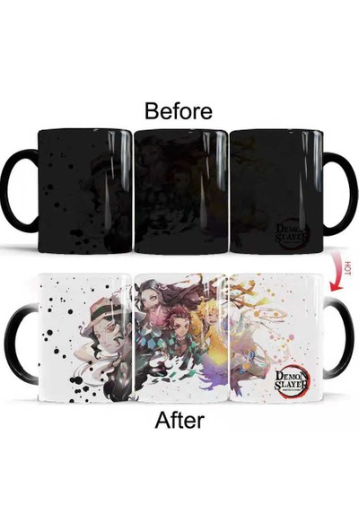 Janae Isıya Duyarlı Renk Değiştiren Seramik Kupa - Siyah (Yurt Dışından)