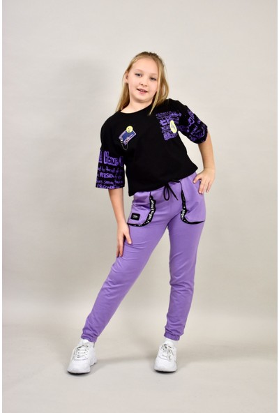 Kız Çocuk Paça Lastikli Cep Yazı Baskı Detay Eşofman Altı ( 10 - 16 Yaş ) Kız Çocuk Paça Lastikli Cep Yazı Baskı Detay Eşofman Altı ( 10 - 16 Yaş )