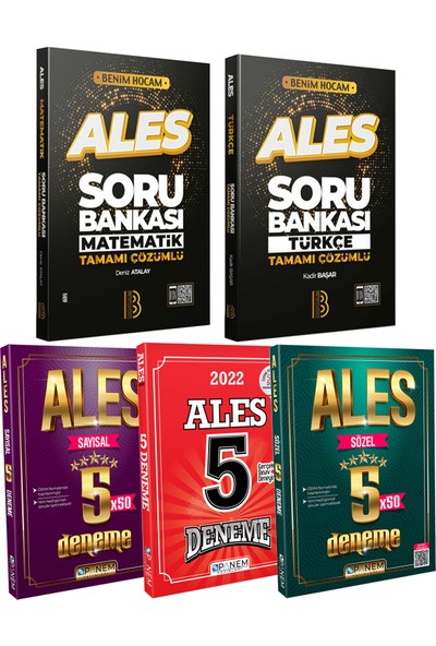 Benim Hocam Yayınları Ales Benim Hocam Matematik-Türkçe Soru Bankası + Panem Ales Genel-Sayısal-Sözel 5 Deneme Benim Hocam Yayınları Ales Benim Hocam Matematik-Türkçe Soru Bankası + Panem Ales Genel-Sayısal-Sözel 5 Deneme