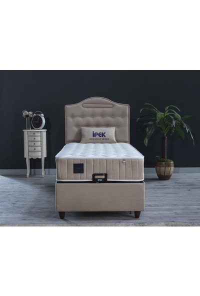 İpek Mobilya Nima 3'lü Set Baza + Başlık + Yatak Bej
