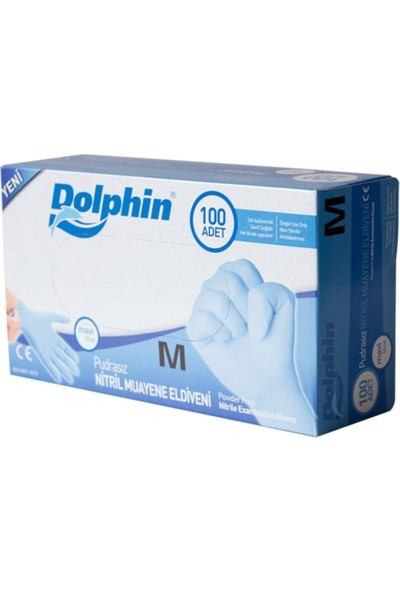 Dolphın Nitril Pudrasız Mavi Eldiven M Dolphın Nitril Pudrasız Mavi Eldiven M