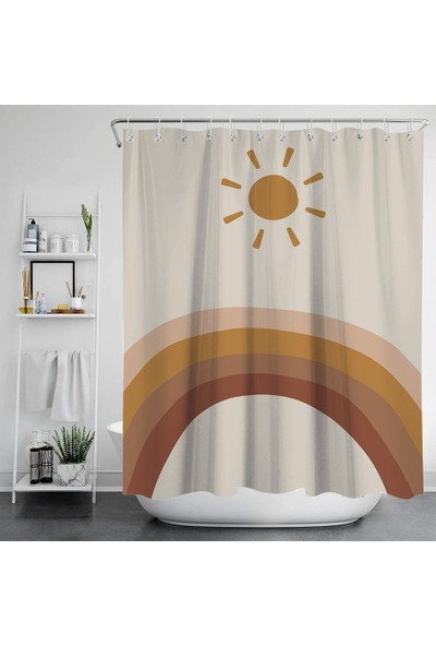 Yilegou 180X180CM Desenli Su Geçirmez Banyo Perdesi - Bej (Yurt Dışından) Yilegou 180X180CM Desenli Su Geçirmez Banyo Perdesi - Bej (Yurt Dışından)