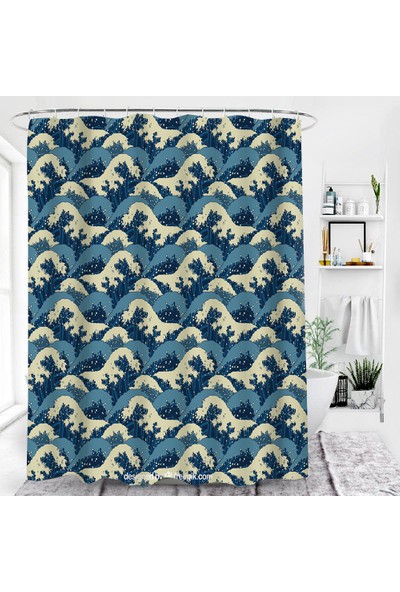 Yilegou 180X180CM Desenli Su Geçirmez Banyo Perdesi - Mavi (Yurt Dışından) Yilegou 180X180CM Desenli Su Geçirmez Banyo Perdesi - Mavi (Yurt Dışından)