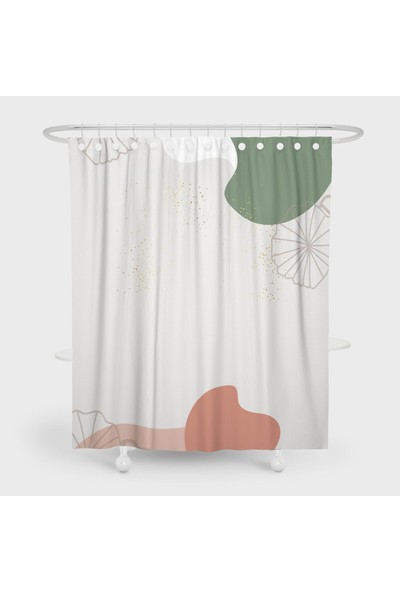 Yilegou 180X180CM Desenli Su Geçirmez Banyo Perdesi - Bej (Yurt Dışından)