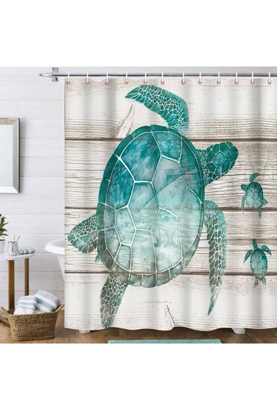 Yilegou 180X180CM Desenli Su Geçirmez Banyo Perdesi - Mavi (Yurt Dışından) Yilegou 180X180CM Desenli Su Geçirmez Banyo Perdesi - Mavi (Yurt Dışından)