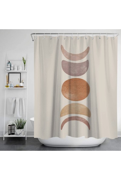 Yilegou 180X180CM Desenli Su Geçirmez Banyo Perdesi - Bej (Yurt Dışından)