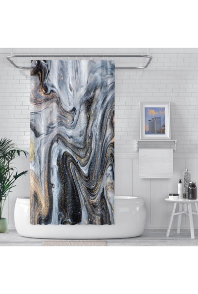 Yilegou 180X180CM Desenli Su Geçirmez Banyo Perdesi - Gri (Yurt Dışından) Yilegou 180X180CM Desenli Su Geçirmez Banyo Perdesi - Gri (Yurt Dışından)
