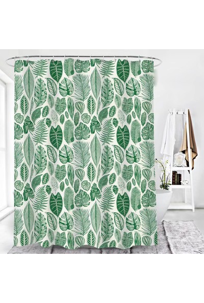 Yilegou 180X180CM Desenli Su Geçirmez Banyo Perdesi - Yeşil (Yurt Dışından) Yilegou 180X180CM Desenli Su Geçirmez Banyo Perdesi - Yeşil (Yurt Dışından)