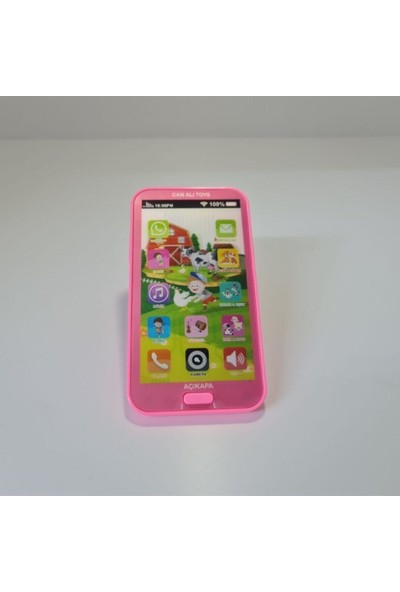 Oyuncak Telefon Sesli Işıklı Müzikli Oyuncak Çocuk Telefonu Pembe