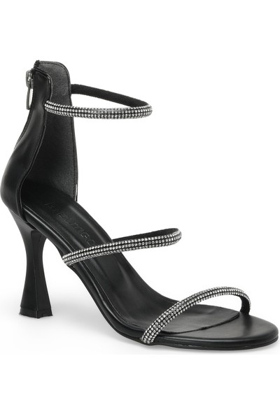 Shıny Fx Siyah Kadın Topuklu Sandalet