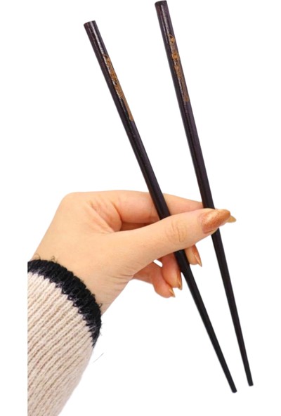 Adil Baba Desenli Siyah Bambu Chopstick Adil Baba Desenli Siyah Bambu Chopstick