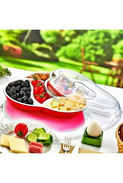 Tilbe Home Lüx Renkli Kahvaltı Seti Kapaklı Kahvaltılık Set 4 Bölmeli Tilbe Home Lüx Renkli Kahvaltı Seti Kapaklı Kahvaltılık Set 4 Bölmeli