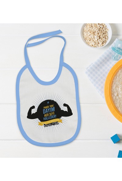 Bk Kids Kişiye Özel Mavi Bebek Mama Önlüğü - Model 67