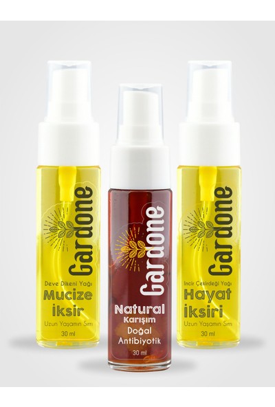 Hayat Iksiri Incir Çekirdeği Yağı+Natural Karışım+Mucize Iksir Deve Dikeni Yağı 3 Adet 30 ml