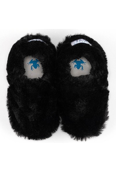 Hopfrög Furry Furry Siyah Kürk Patik