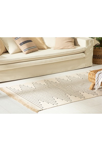 English Home Linear Dokuma Kilim 60 x 100 Cm Bej - Siyah