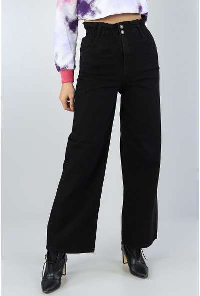 Tomms Beli Lastikli Çift Düğmeli Bol Paça Kot Pantolon PLZZOPNTBZGLL-7865 Tomms Beli Lastikli Çift Düğmeli Bol Paça Kot Pantolon PLZZOPNTBZGLL-7865